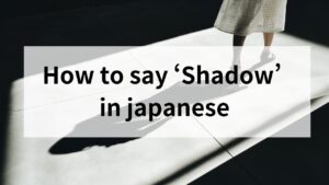 【影】How to Say ‘Shadow’ in Japanese: Speak like local | AuthenticJapaneseWords